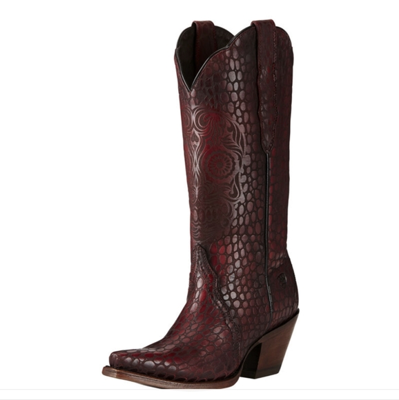 Ariat | Shoes | Womens Cowboy Boots Ariat Catrina Red Crocodile Print ...